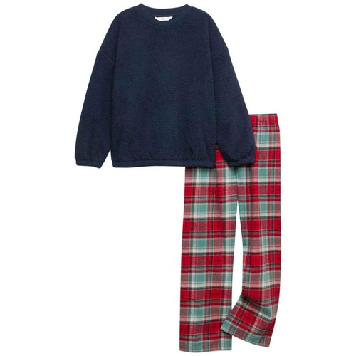 M&S Kids Christmas Borg Pyjamas, 7-8 Y, Navy from M&S :: Buy from Ocado ...
