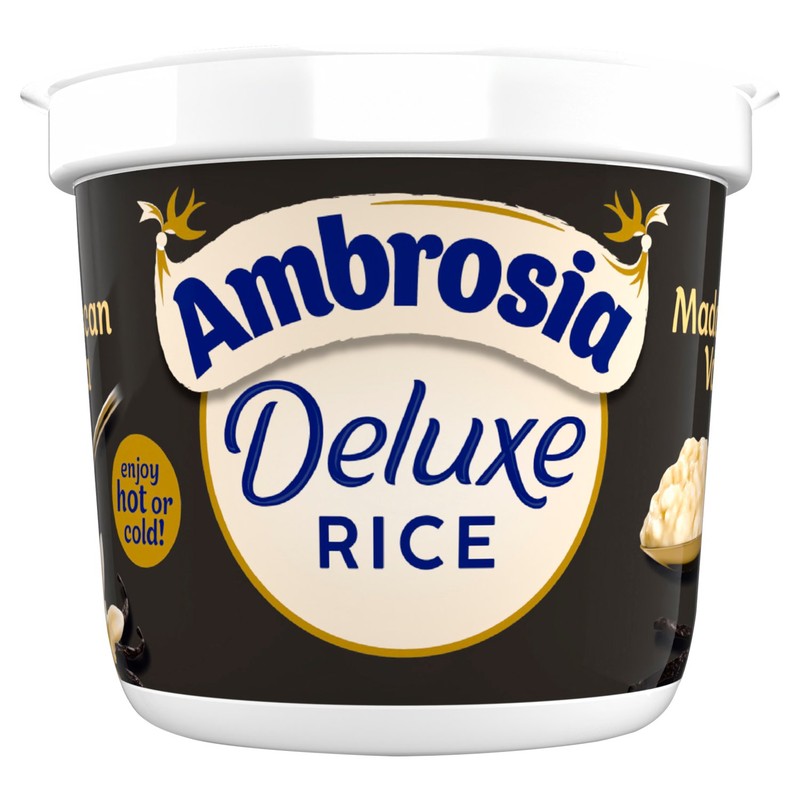 Ambrosia Deluxe Rice Pudding Madagascan Vanilla Dessert Snack Pots - Ocado