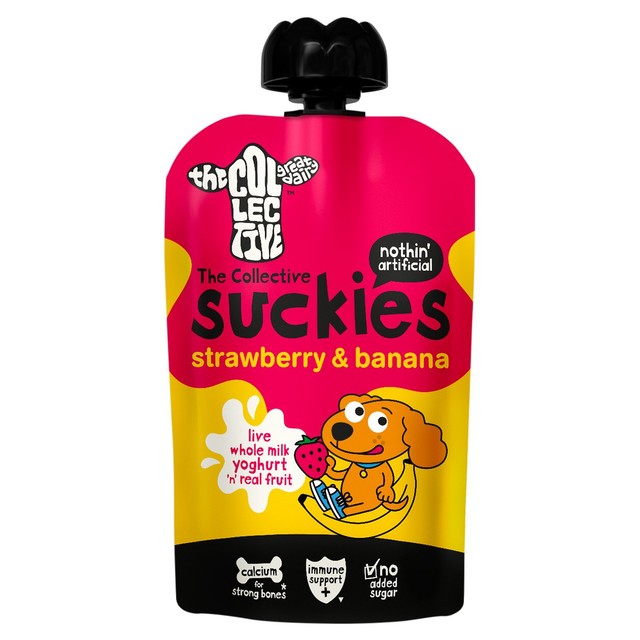 The Collective Suckies No Added Sugar Strawberry & Banana Yoghurt - Ocado