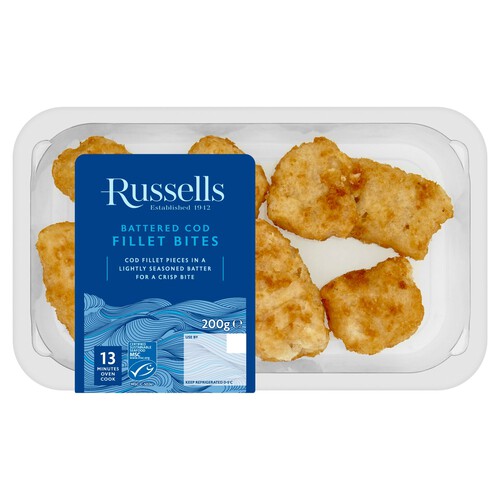 Russell's MSC Battered Cod Fillet Bites - Ocado