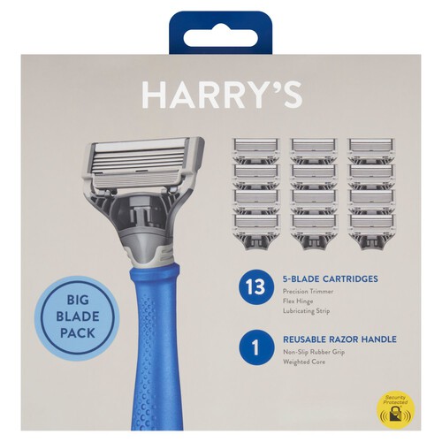 Harry's Men's Razor & 13 Blades Indigo Blue - Ocado