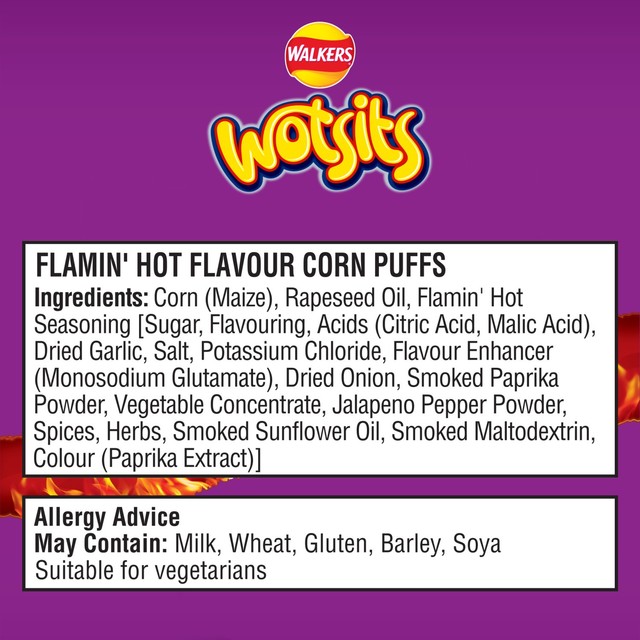 Wotsits Crunchy Extra Flamin' Hot Sharing Bag Crisps 130g - Ocado