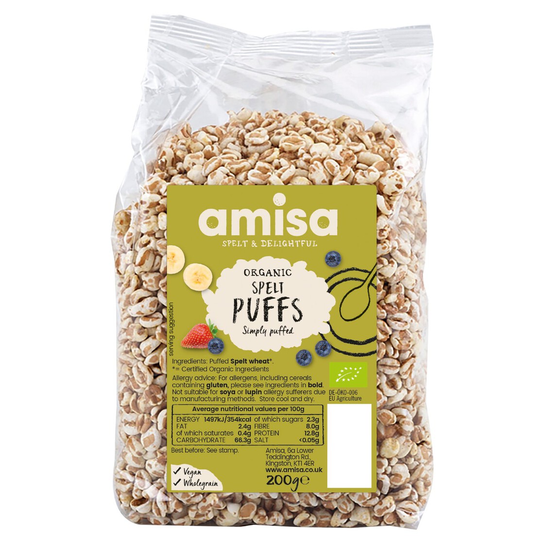 Amisa Organic Spelt Puffs - Ocado