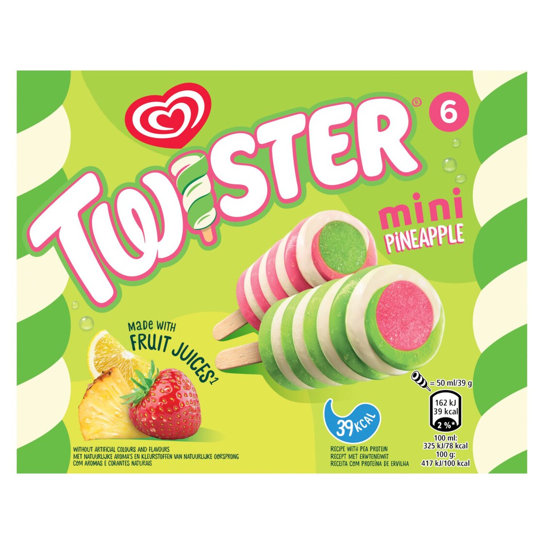 Twister Pineapple, Lemon-Lime, and Strawberry Mini Ice Cream Lollies ...