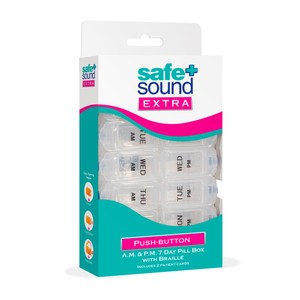 Safe & Sound AM/PM 7 Day Push Button Pill Box - Ocado