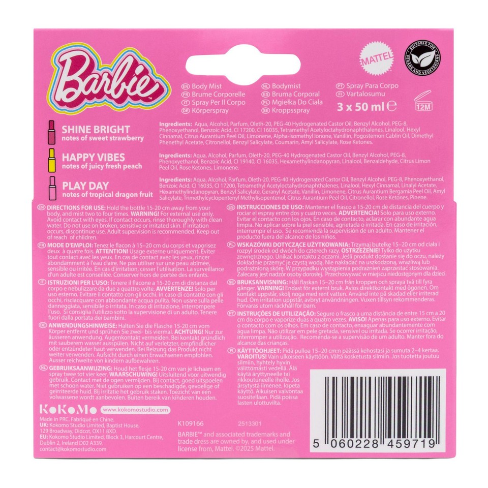 Barbie Body Mist Trio - Ocado