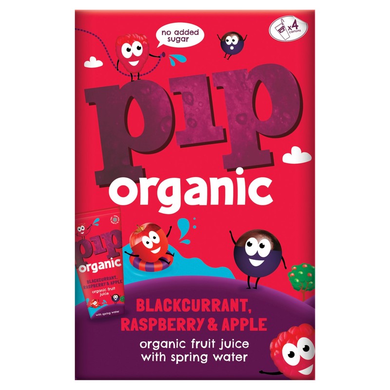 Pip Organic Blackcurrant, Raspberry & Apple Juice with Spring Water ...