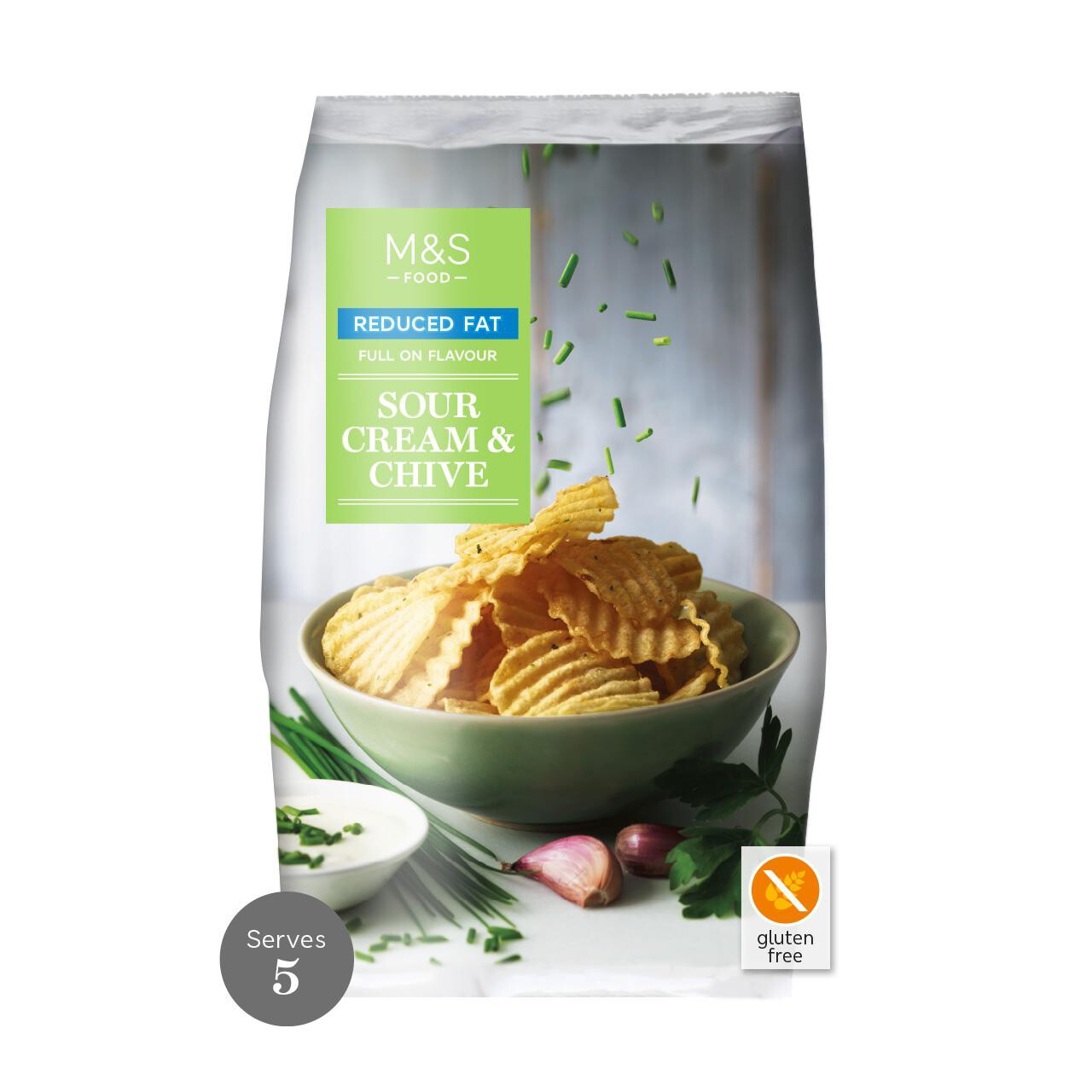 M&S Reduced Fat Sour Cream & Chive Crisps - Ocado