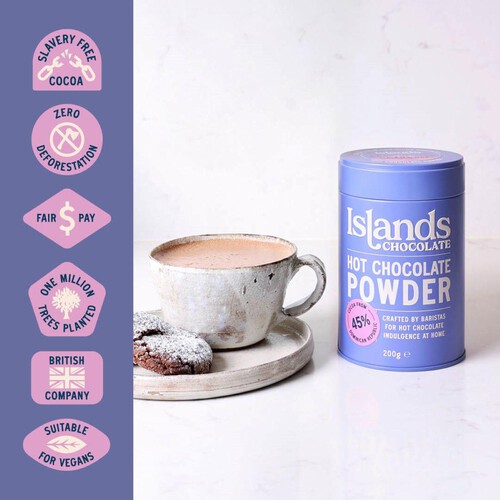 Islands Chocolate 45% Hot Chocolate Powder Tin - Ocado