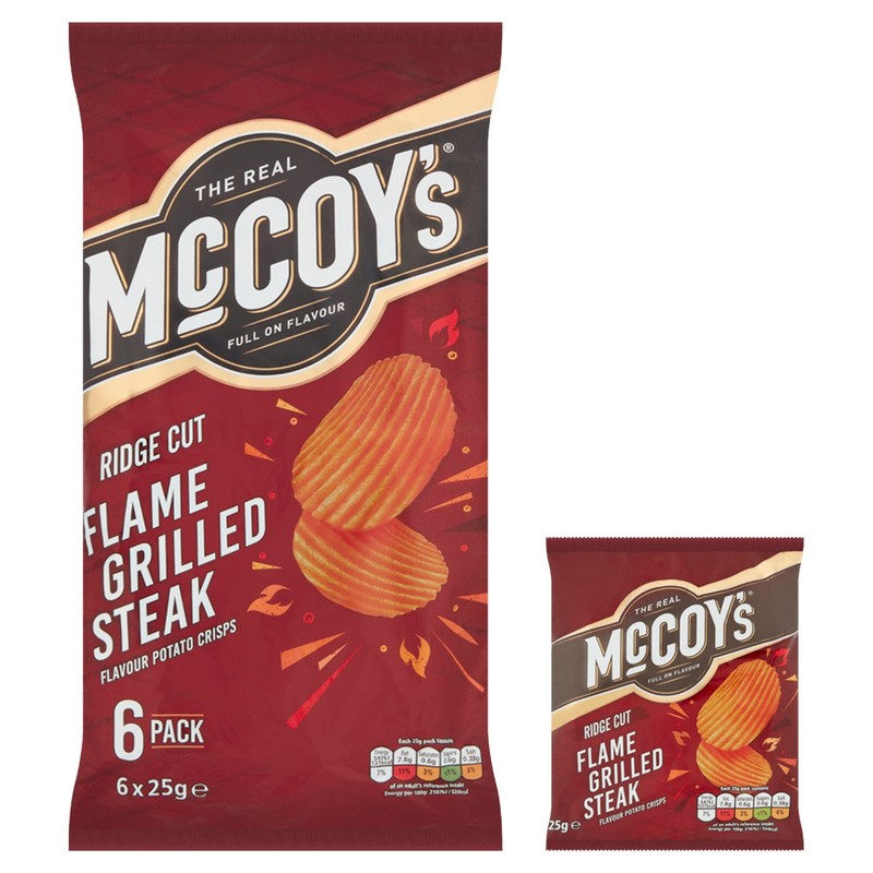 McCoy's Flame Grilled Steak Multipack Crisps - Ocado