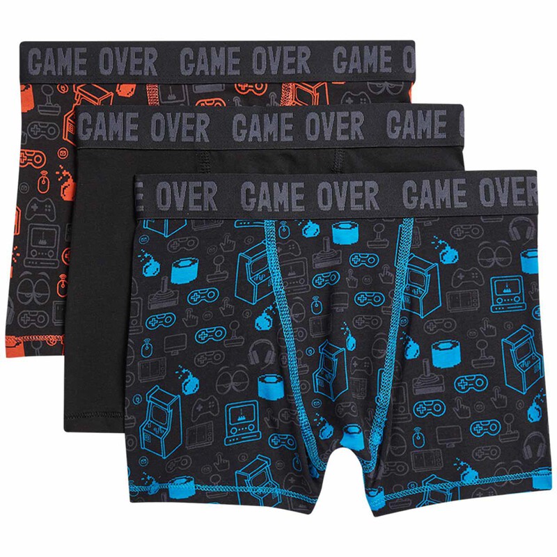 M&S Cotton Stretch Gaming Trunks, 5 Pack, 9-10, Black Mix - Ocado