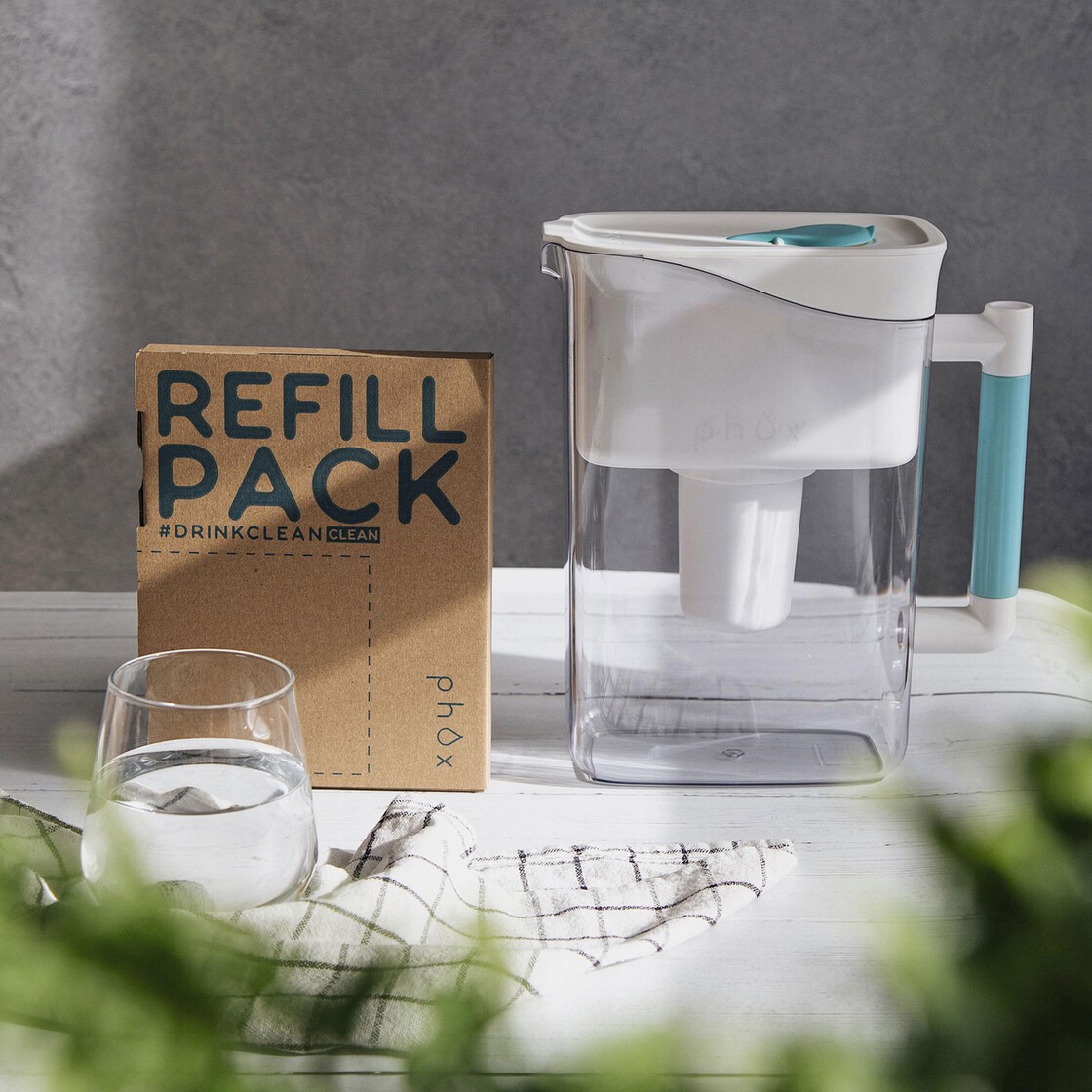 Phox Water Wave 2.8L Water Filter Jug & 3 Month Clean Filter Pack - Ocado