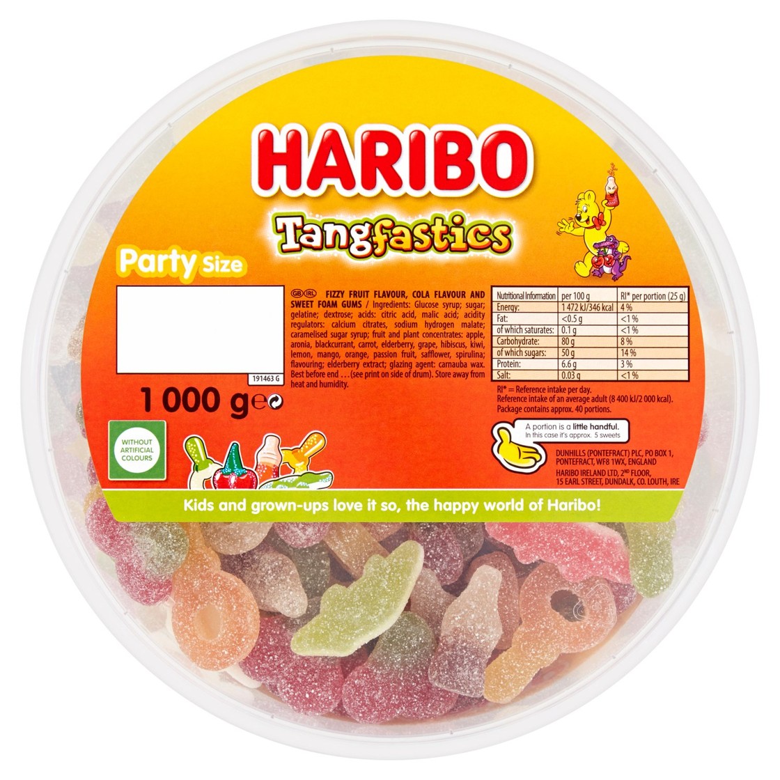 Haribo Tangfastics Sweets Tub - Ocado