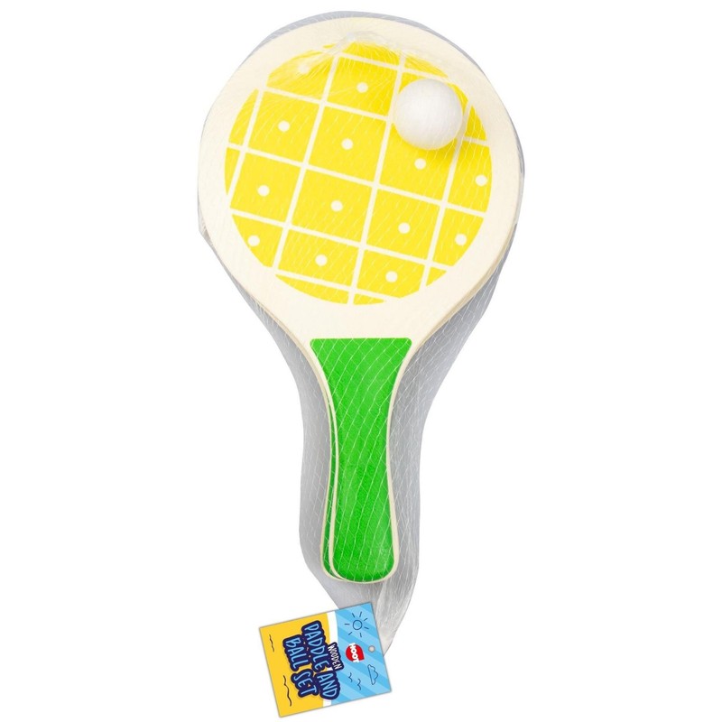 Hoot Wooden Paddle & Ball Set (Assorted colours) - Ocado