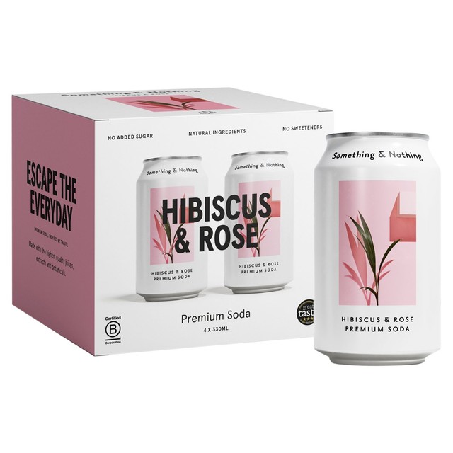 Something & Nothing Hibiscus & Rose Premium Soda - Ocado