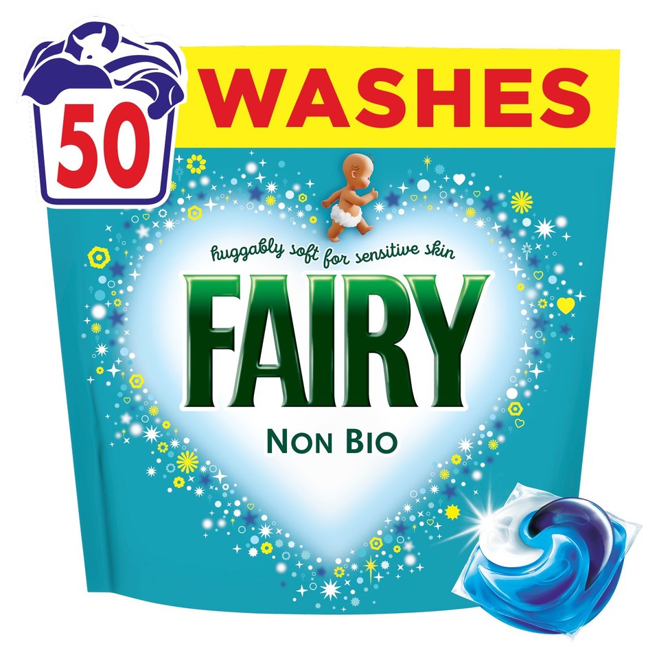 Fairy Non Bio Pods Washing Liquid Capsules for Sensitive Skin 50 Washes ...