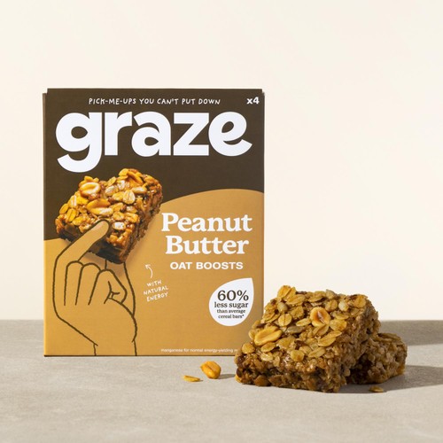 Graze Peanut Butter Oat Boosts Flapjack Snack - Ocado