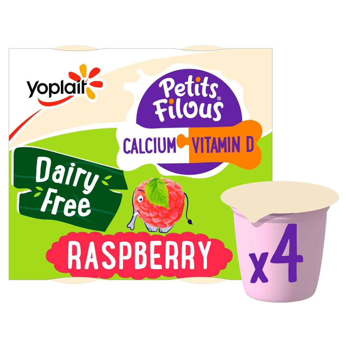 Petits Filous Kids Dairy Free Raspberry Yoghurt Pots - Ocado