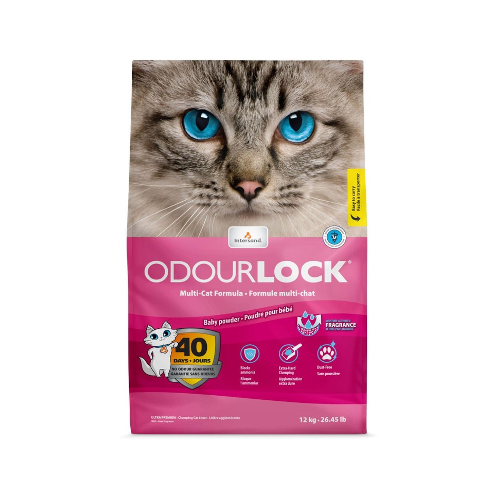 Intersand Odourlock Baby Powder Clumping Cat Litter - Ocado