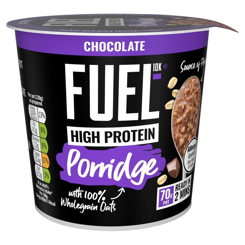 FUEL 10K High Protein Chocolate Porridge Oat Cereal Pot - Ocado