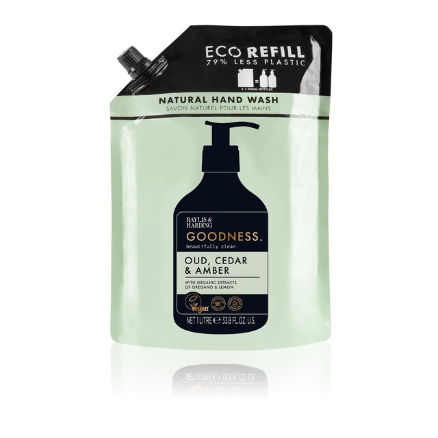 Baylis & Harding Goodness Hand Wash Pouch Refill - Oud, Cedar & Amber ...