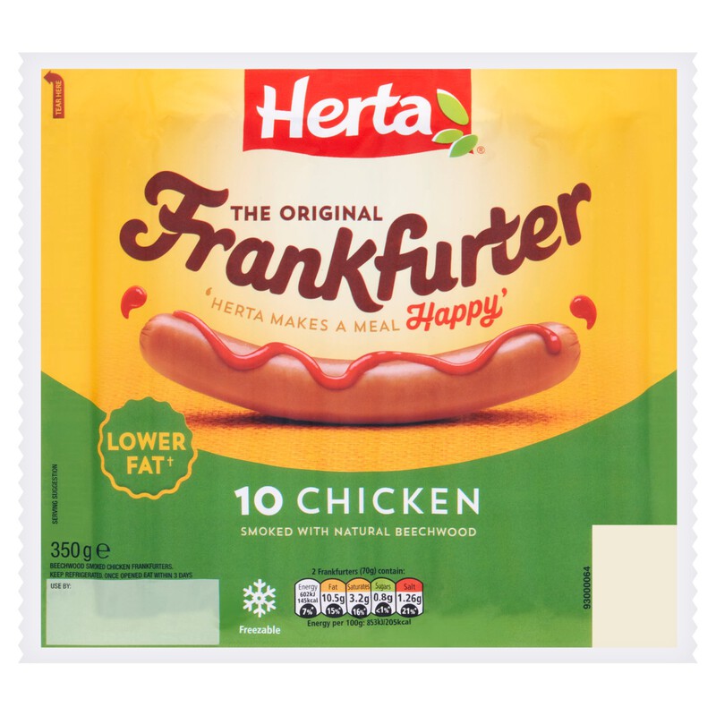 Herta Chicken Frankfurters Hot Dogs - Ocado