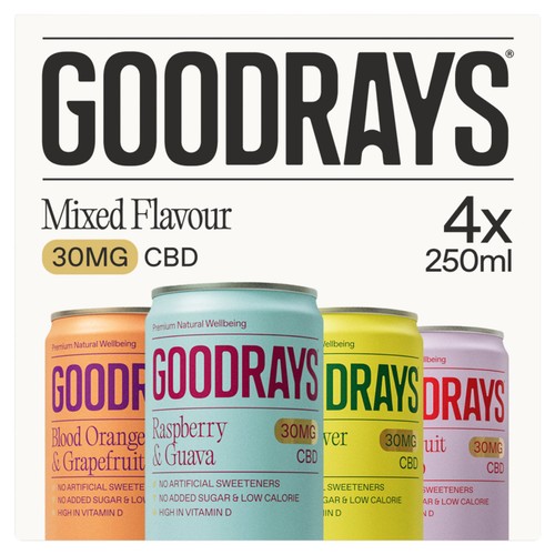 Goodrays CBD Drinks - Four Flavour Mixpack - Ocado