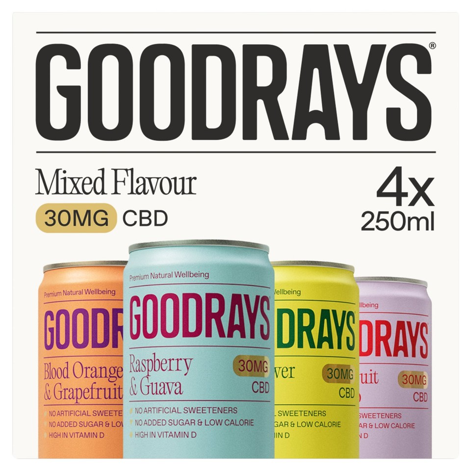 Goodrays CBD Drinks - Four Flavour Mixpack - Ocado