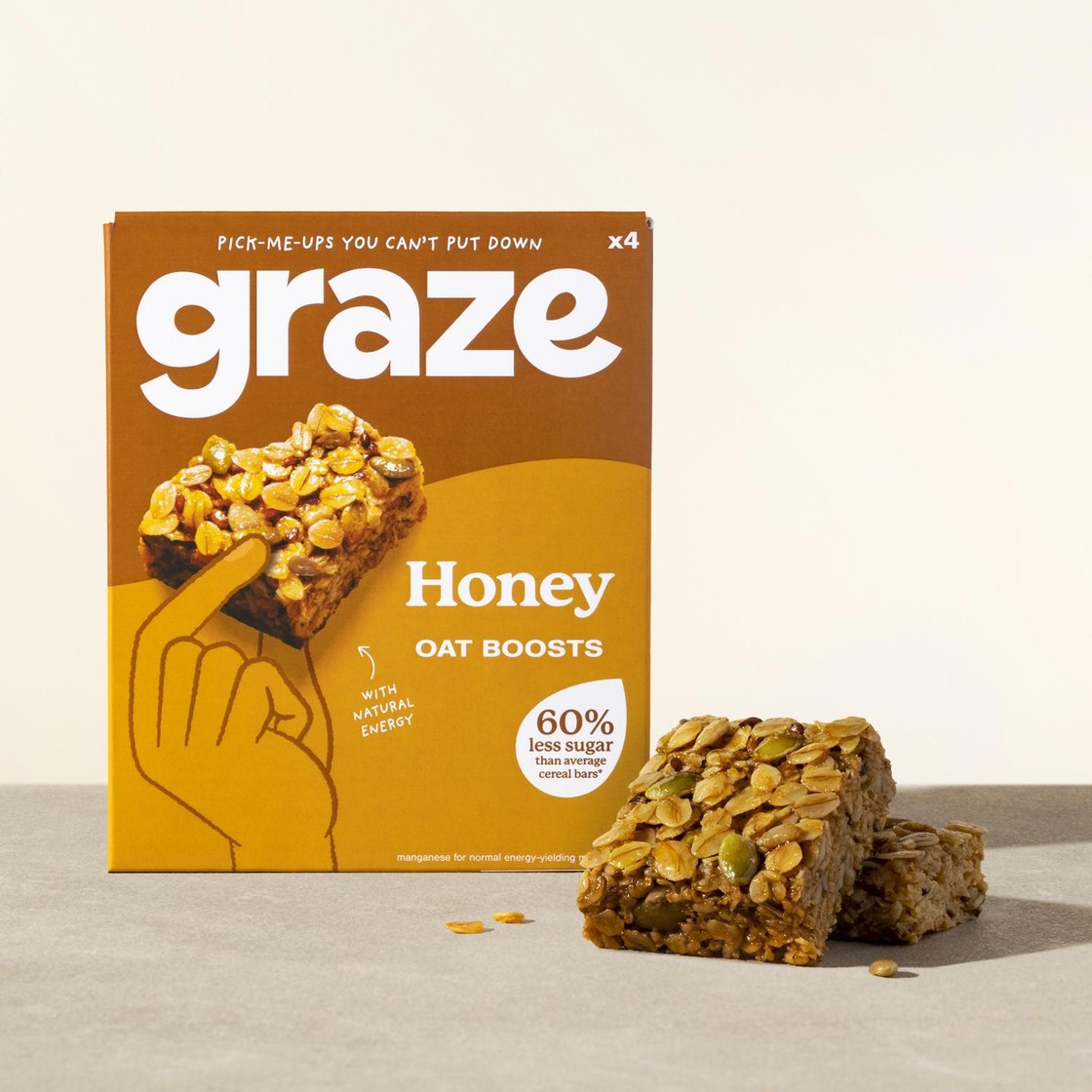 Graze Honey Oat Boost Flapjack Snack - Ocado