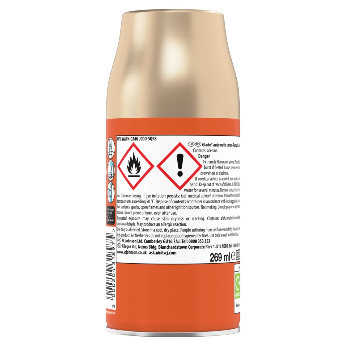Glade Pumpkin Spice Latte Automatic Spray Refill - Ocado
