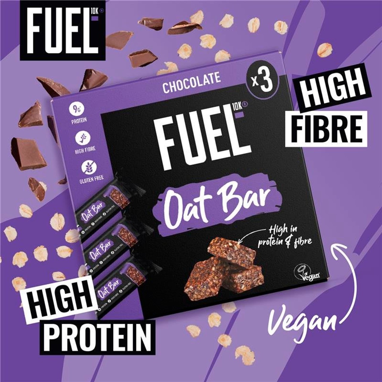 FUEL 10K Chocolate Protein Cereal Oat Bars - Ocado