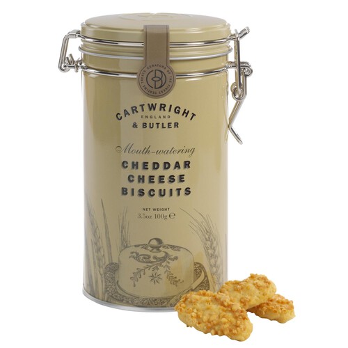Cartwright & Butler Cheddar Cheese Biscuits in Tin - Ocado