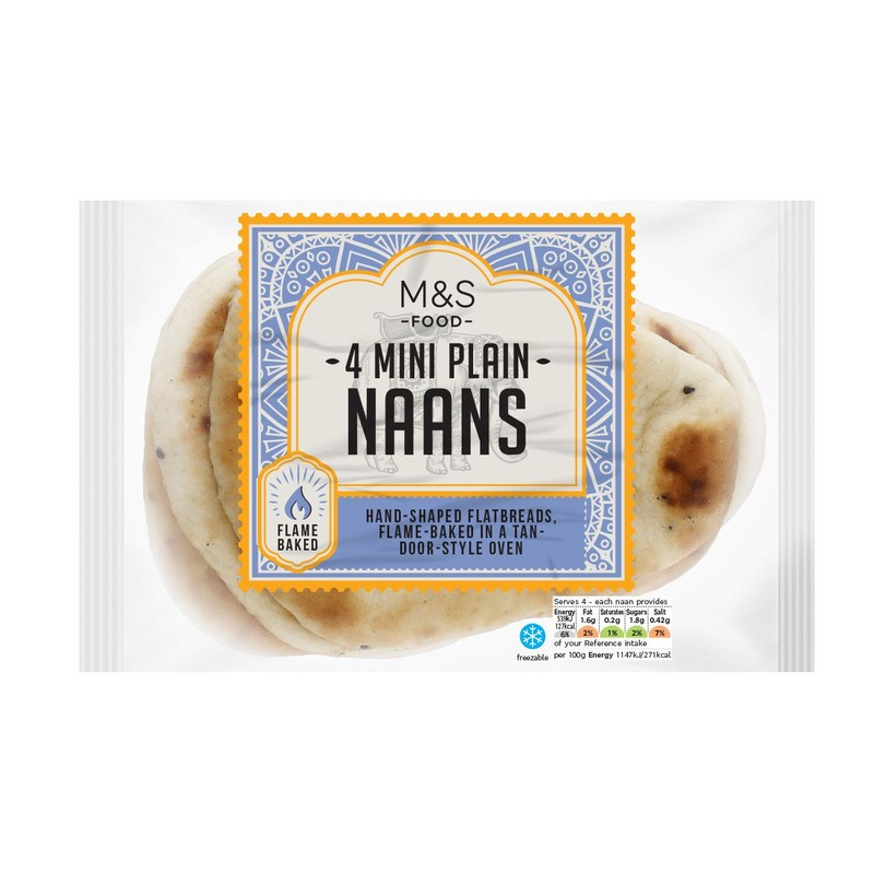 M&S Mini Plain Naans - Ocado