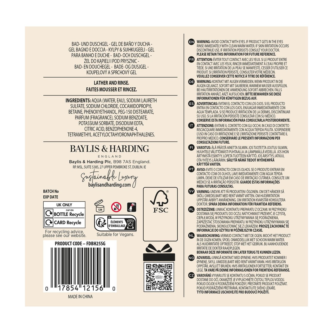 Baylis & Harding The Fuzzy Duck Men's Luxury Bath & Shower Gel Gift - Ocado