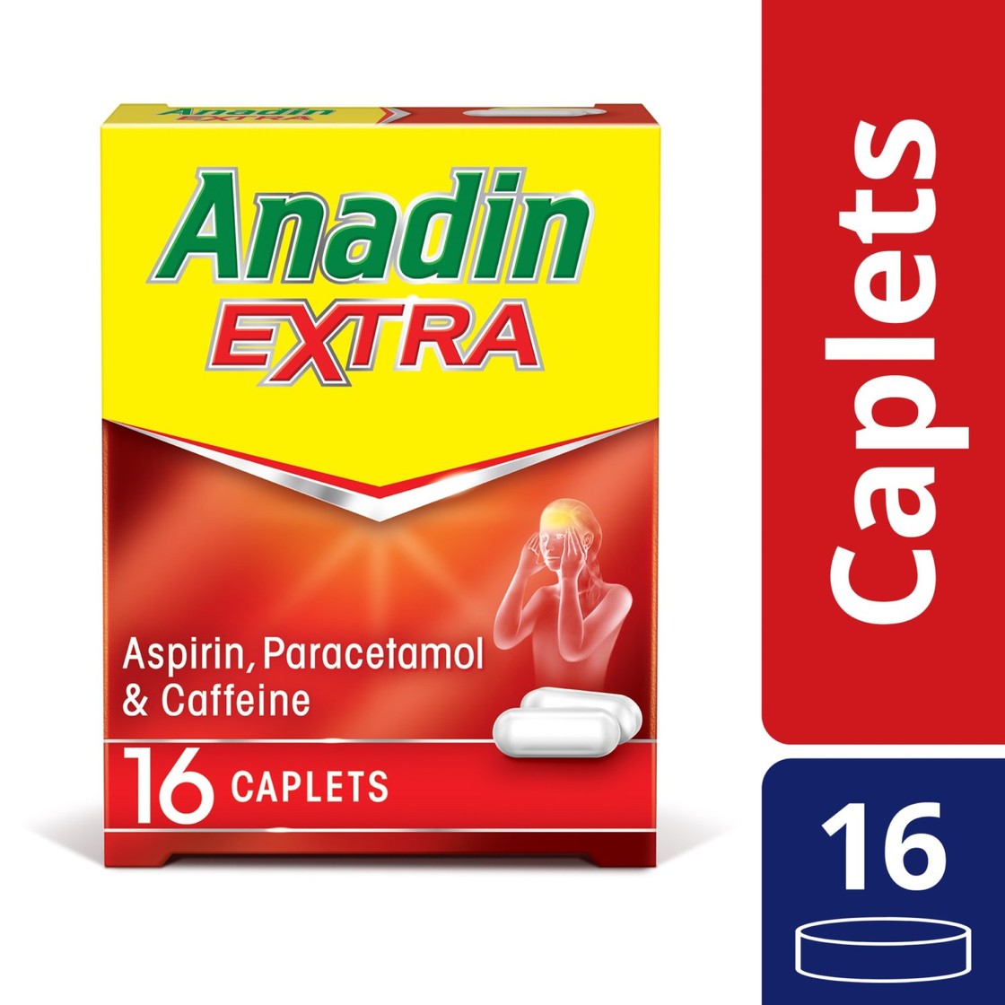 Anadin Extra Aspirin, Paracetamol, & Caffeine Caplets, 16s - Ocado