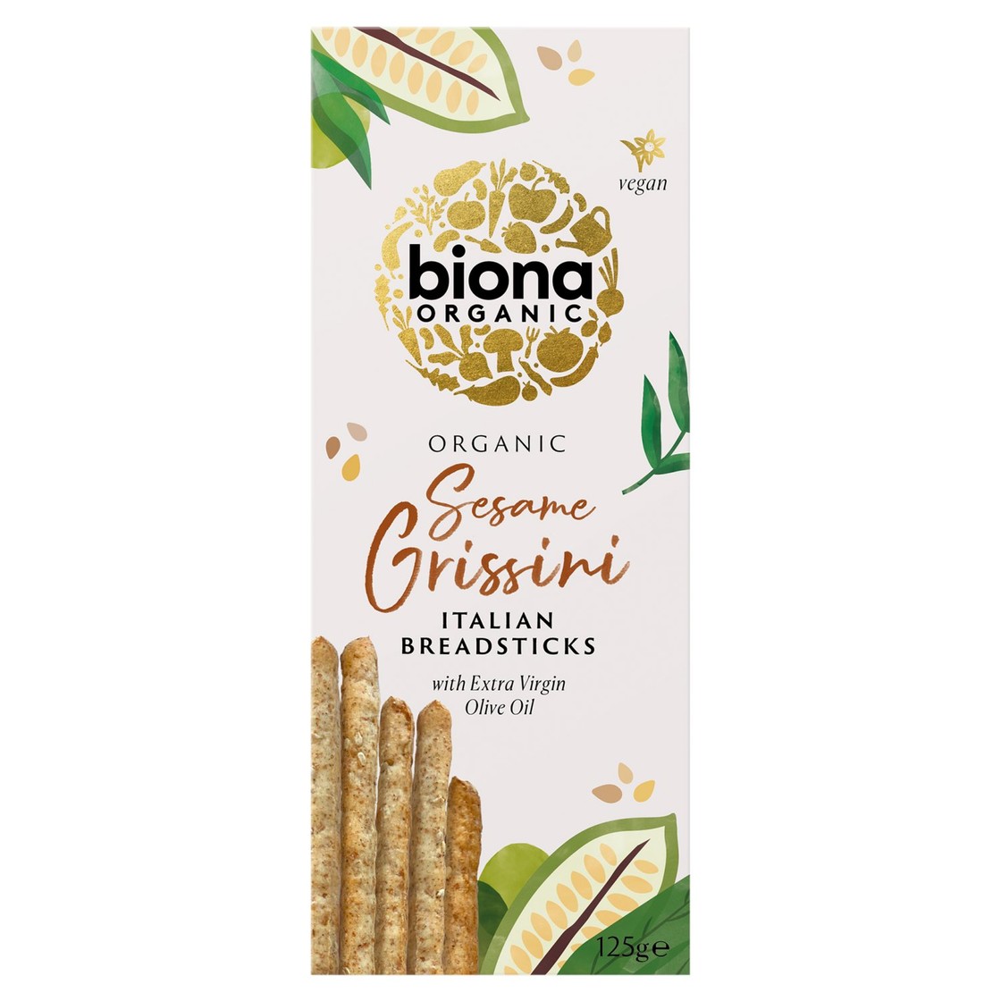 Biona Organic Sesame Grissini Breadsticks with Extra Virgin Olive Oil ...