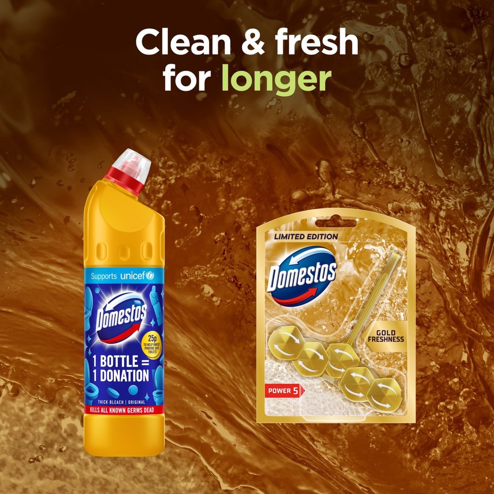 Domestos Limited Edition Gold Freshness Toilet Rim Block - Ocado