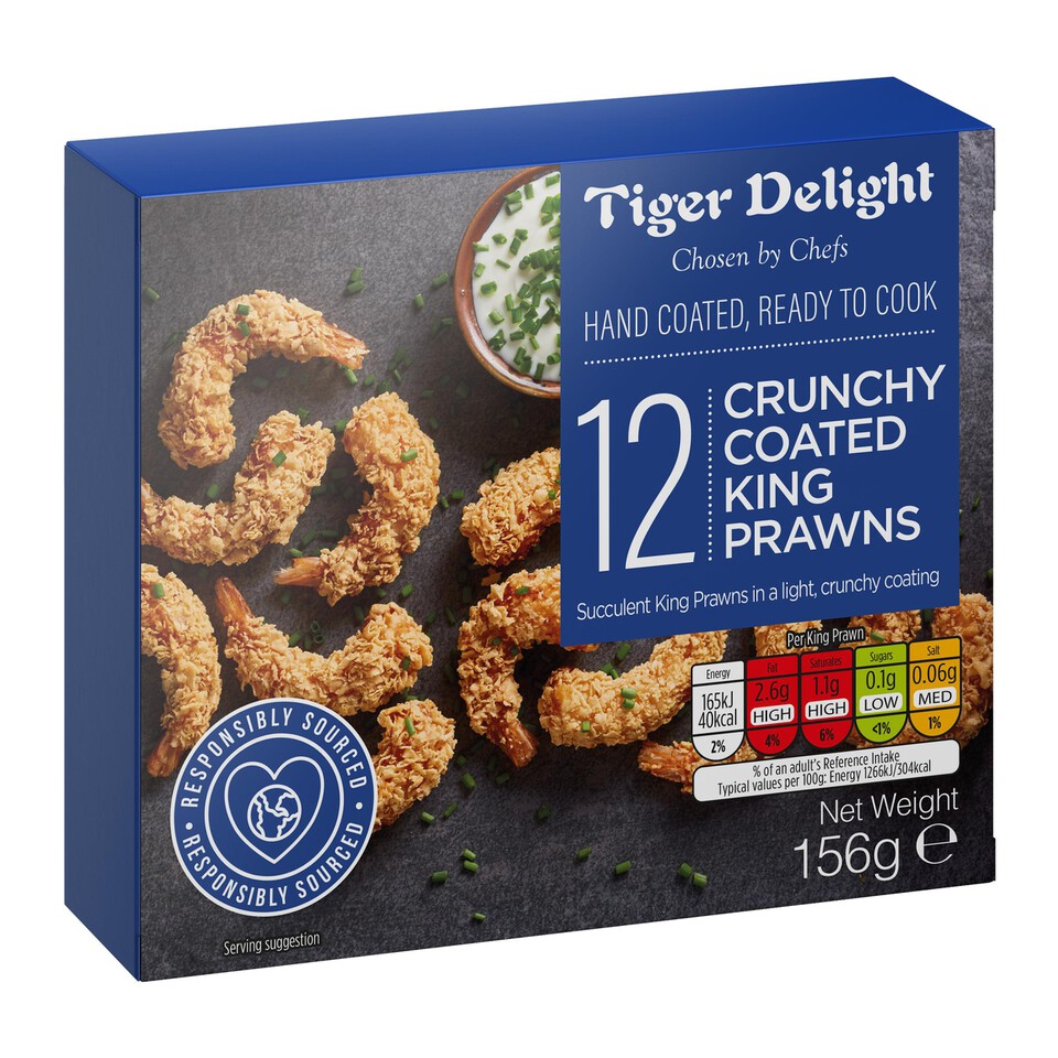 Tiger Delight 12 Crunchy Coated King Prawns - Ocado