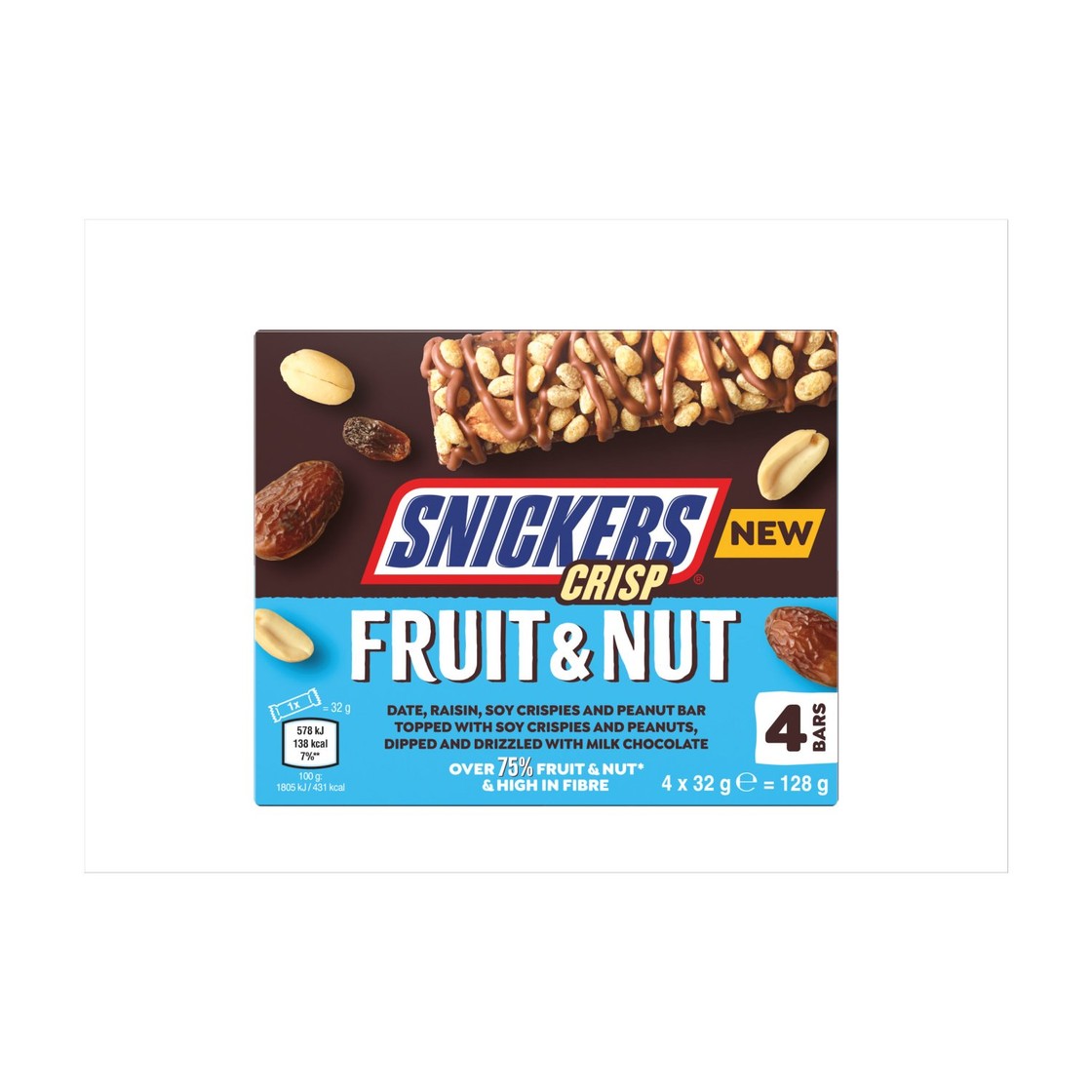 Snickers Crisp Fruit & Nut Milk Chocolate Snack Bars Multipack - Ocado