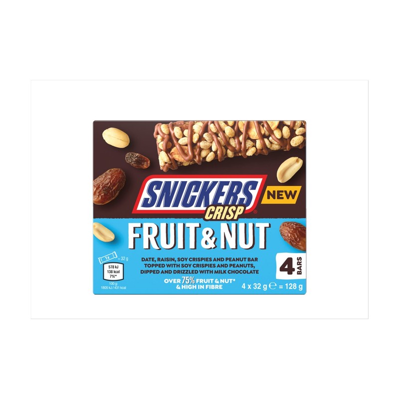 Snickers Crisp Fruit & Nut Milk Chocolate Snack Bars Multipack - Ocado