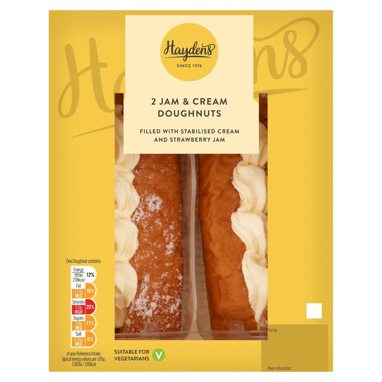 Haydens Strawberry Jam & Cream Doughnuts - Ocado