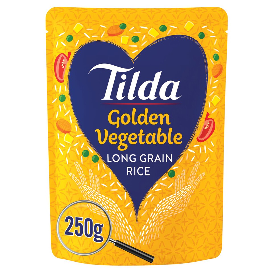 Tilda Microwave Golden Vegetable Long Grain Rice - Ocado