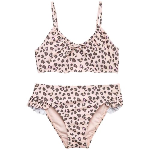 M&S Leopard Bikini with Rash Vest, 7-8 Years, Multi - Ocado