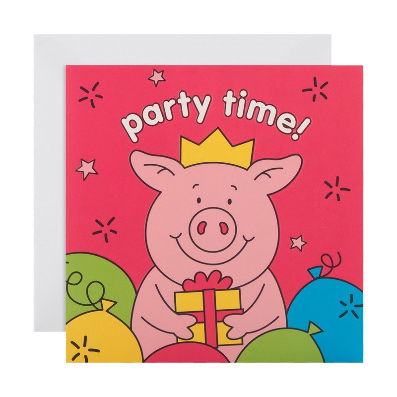 M&S Percy Pig Party Time! Birthday Card - Ocado