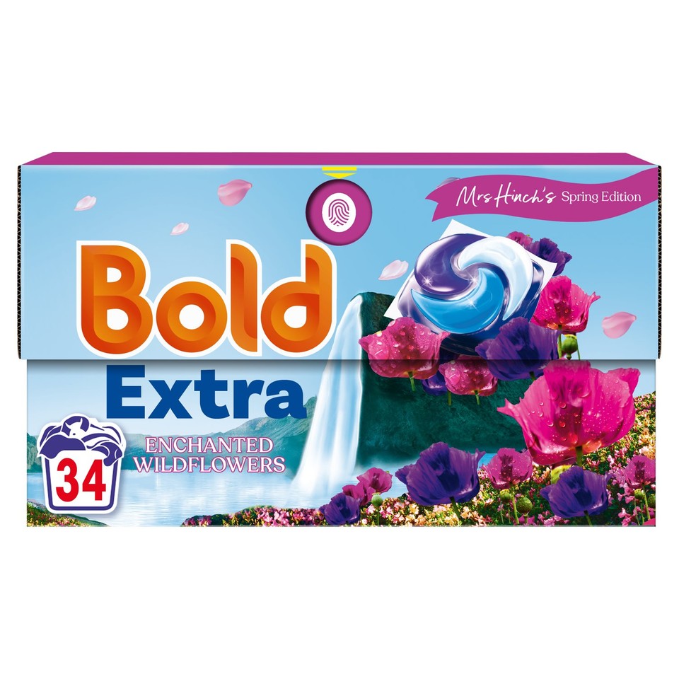 Bold 2 In 1 Platinum Mrs Hinch Enchanted Wildflower Washing Capsules ...