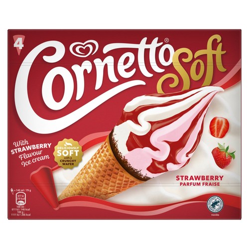 Cornetto Soft Vanilla & Strawberry 4MP - Ocado