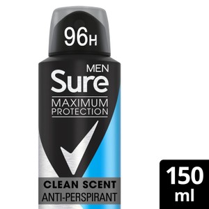 Sure Men 96hr Maximum Protection Clean Scent Anti-Perspirant - Ocado