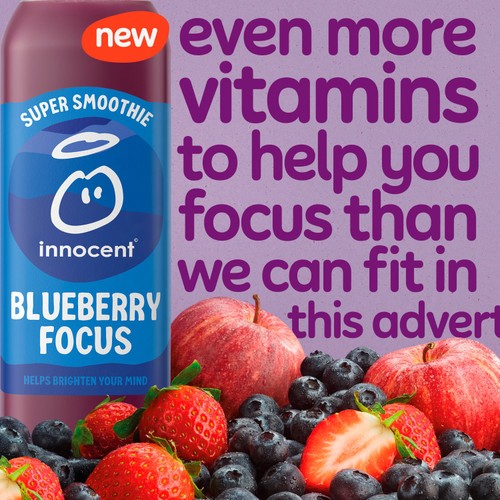 Innocent Super Smoothie Blueberry & Strawberry with Vitamins - Ocado