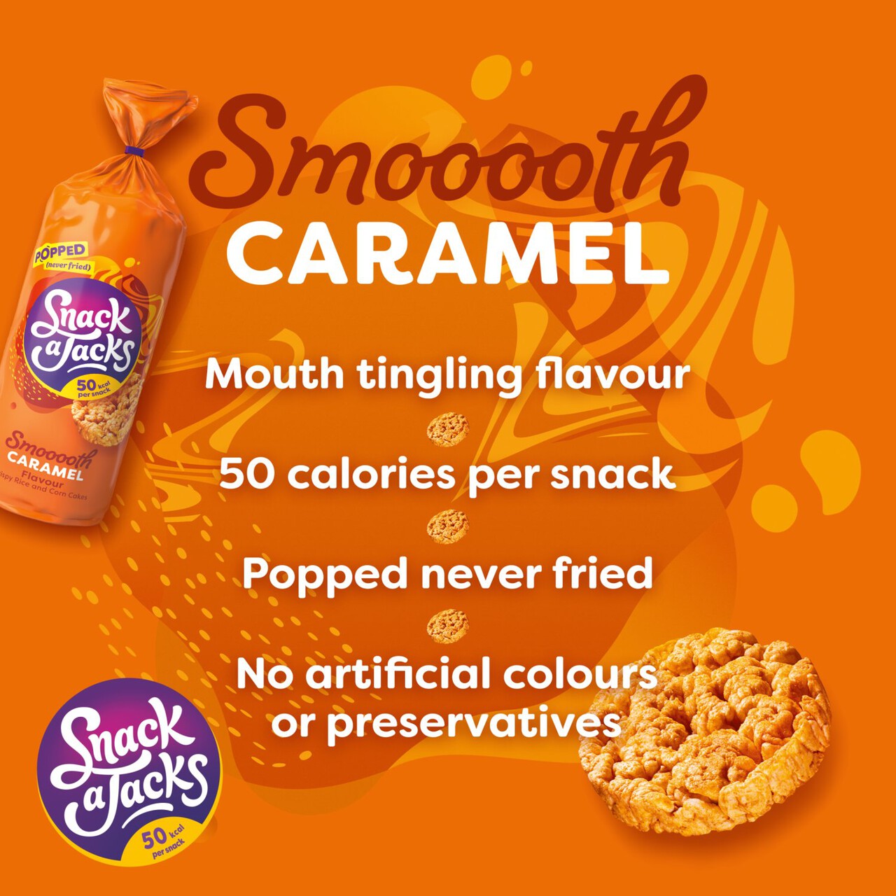 Snack a Jacks Caramel Jumbo Rice Cakes - Ocado