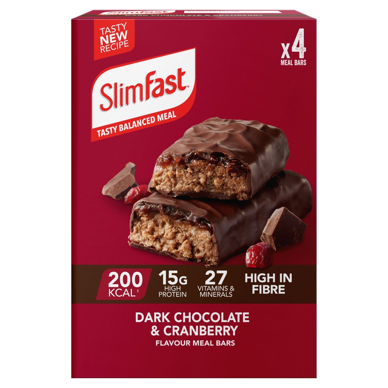 Slimfast Dark Chocolate Cranberry Meal Replacement Bars - Ocado